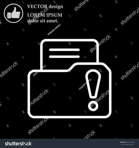 Isolated File Folder Icon Exclamation Sign Stock Vector Royalty Free Shutterstock
