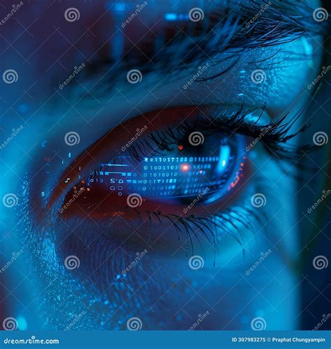 Biometric Identification And Digital Data Concept Stock Illustration