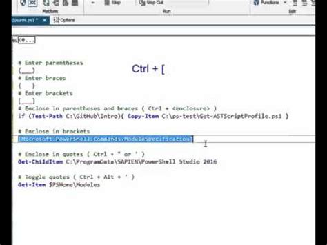 Parentheses Braces Brackets Quotes In PowerShell Studio YouTube