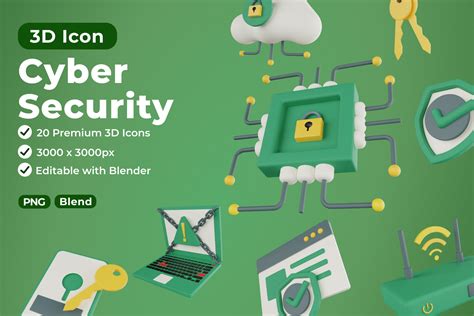 Premium Cyber Security 3d Illustration Pack From Crime And Security 3d