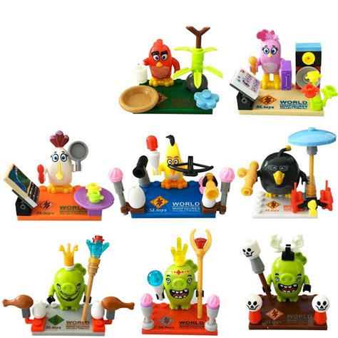 Angry Birds 8pc Mini Figures Building Blocks Minifigures Block Build Set 2