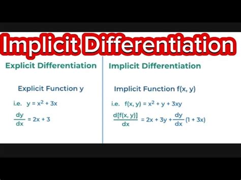 Implicit And Explicit Differentiation How To Do Implicit