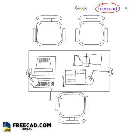 Office Chair Cad Block Free Autocad Model Download