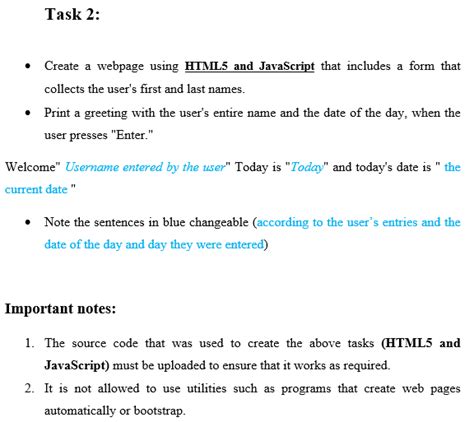 Solved Task 1 Create A Web Page That Allows Users To Select Chegg Com