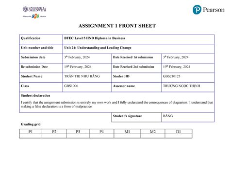 5075 assignment 1 frontsheet assignment 1 front sheet qualification
