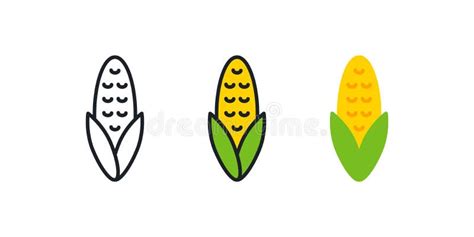 Corn Icon Linear Color Icon Contour Shape Outline Isolated On White