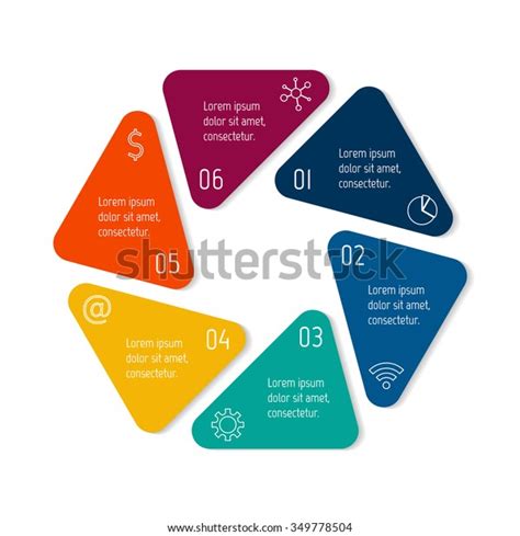 다각형 인포그래픽 다이어그램6개의 옵션이 있는 순환 스톡 벡터로열티 프리 349778504 Shutterstock