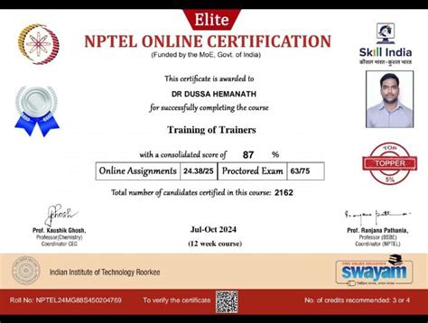 dr hemanath dussa on linkedin learning achievement nptel
