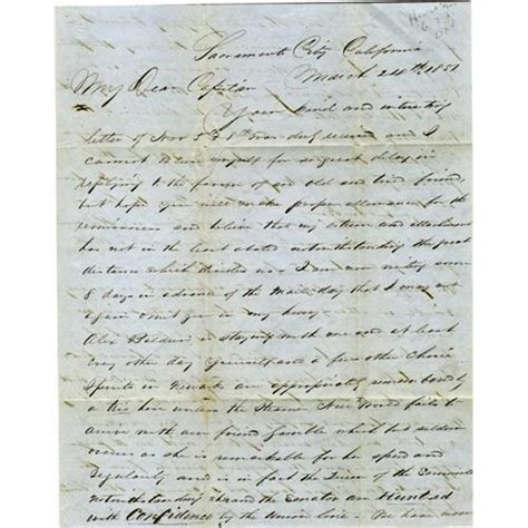 California Gold Rush Letter By 49er Meeker California Gold Rush Sh
