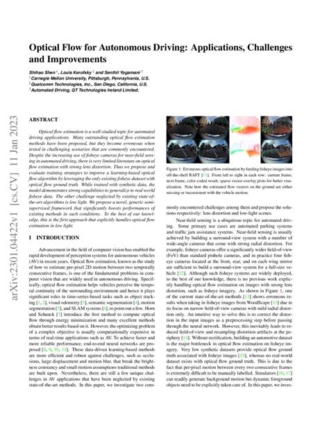 optical flow for autonomous driving applications challenges and