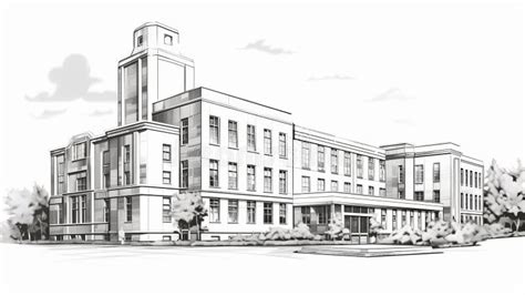 Art Deco Inspired School Building Drawing With Precision Engineering