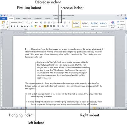 How To Indent Text In Microsoft Word Dummies