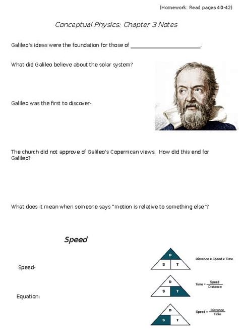 Conceptual Physics Chapter 3 Guided Notes By Science With Mrs Nelson