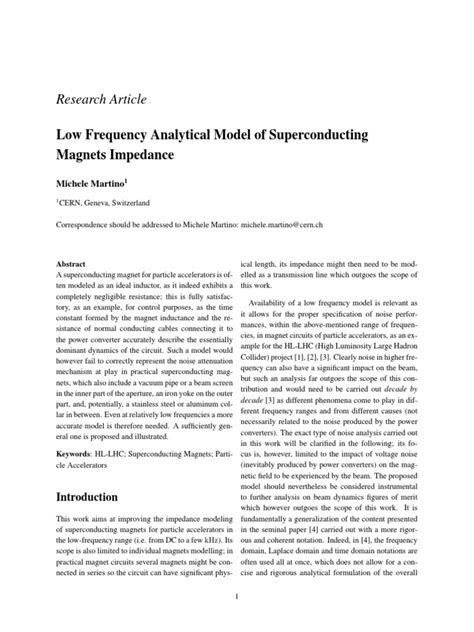 Inductance Of Superconducting Magnets Dynamics Final Pdf