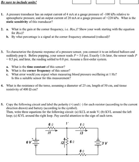 Solved A Pressure Transducer Has An Output Current Of MA Chegg