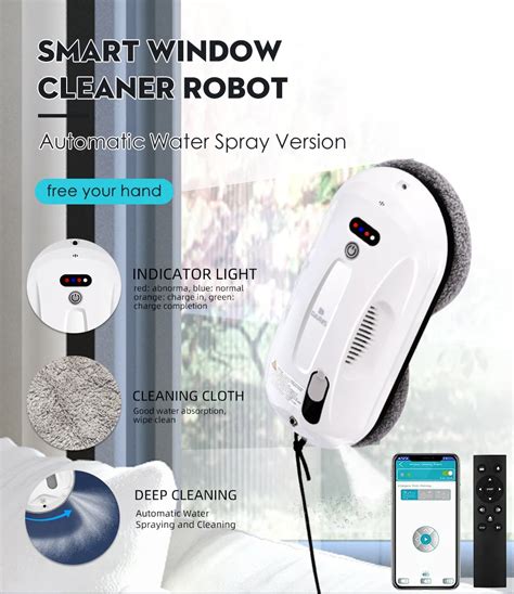Робот-пылесос для мытья окон, с распылителем воды | AliExpress