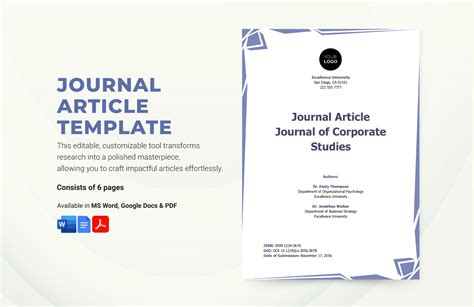 Journal Article Template In Word PDF Google Docs Download Template Net