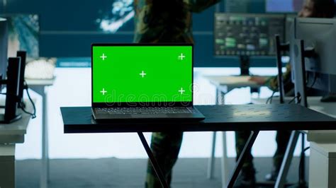 Cybersecurity Team Operates Advanced Military Command Center Stock