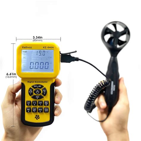 Anemómetro Hvac Cfm Medidor De Velocidad Del Viento Probador De Flujo