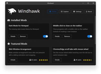 Windhawk Is A Mod Based Universal Customization Solution For Windows Wilders Security Forums