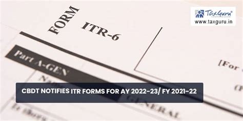 CBDT Notifies ITR Forms For AY FY