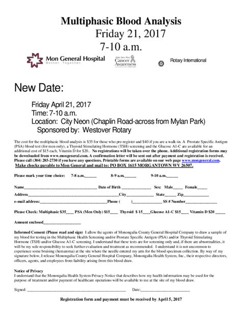 Fillable Online Multiphasic Blood Screening Event Set In Clarionnews