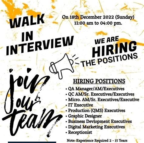 job alerts hub walk in interviews for qa qc microbiology