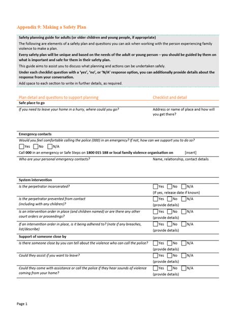 Maram Brief And Intermediate Appendix 9 Making A Safety Planv10