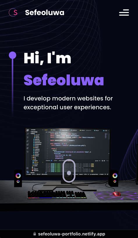 reactjs threejs portfolio javascript sefeoluwa akinbeye