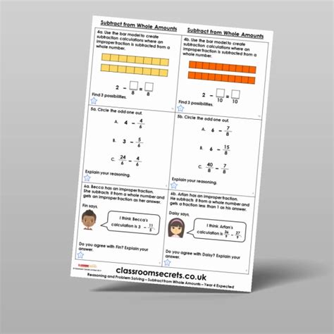 Year 4 Subtract From Whole Amounts Reasoning And Problem Solving Resource Classroom Secrets