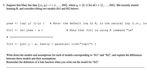 Solved Suppose That Mary Has Data Ti Yi I 1 200 Where Yi âˆˆ 0