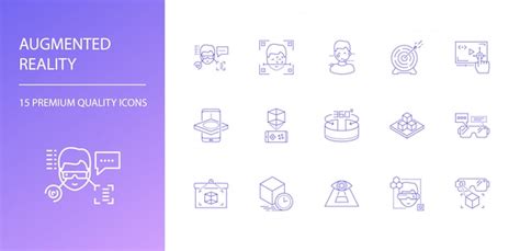 premium vector augmented reality line icons set