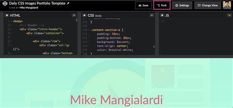 daily css images portfolio template by michael mangialardi