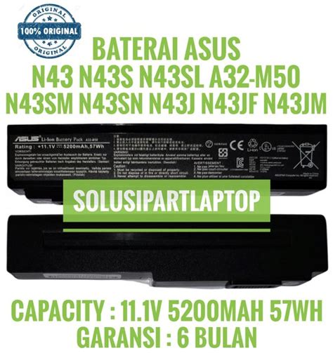 Jual Original Baterai Battery Batre Laptop Notebook ASUS N43 N43s N43SL N43SN M50 M500 M60