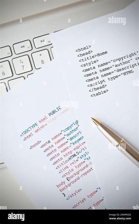 Html Programming Concept With Computer Keyboard Html Script And