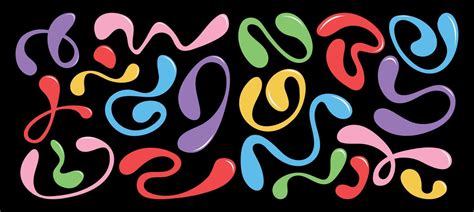 Fashion Liquid Drop Shapes In 2000 Style Design Of Graphic Shapes