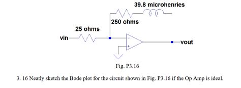 solved 3 16 neatly sketch the bode plot for the circuit