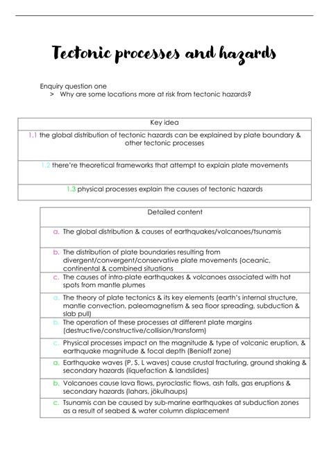 A Level Edexcel Geography Paper 1 Revision Notes Stuvia Uk