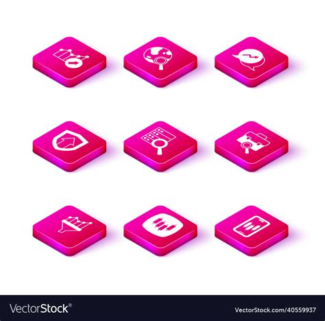 Set Sales Funnel With Chart Browser Stocks Market Vector Image