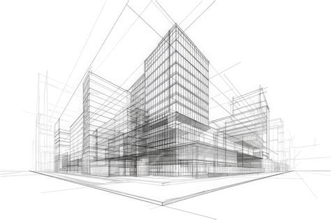 Premium Photo Modern Architecture Building Construction Perspective Design Building Sketch