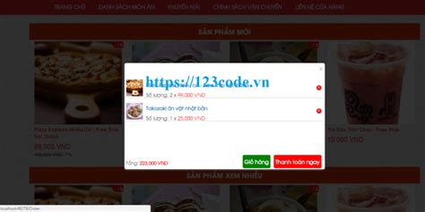 Tải Source Code Website Bán đồ ăn Nhanh Có Database