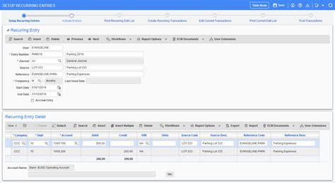 General Ledger Process Recurring Entries