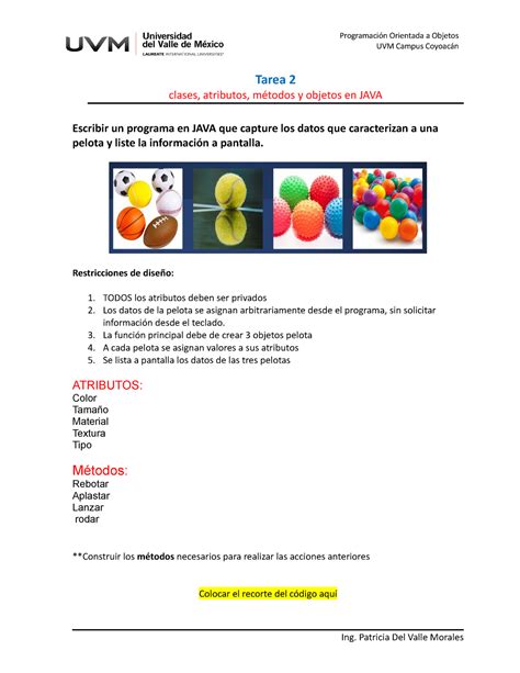 tarea 2 clases y objetos en java programación orientada a objetos uvm