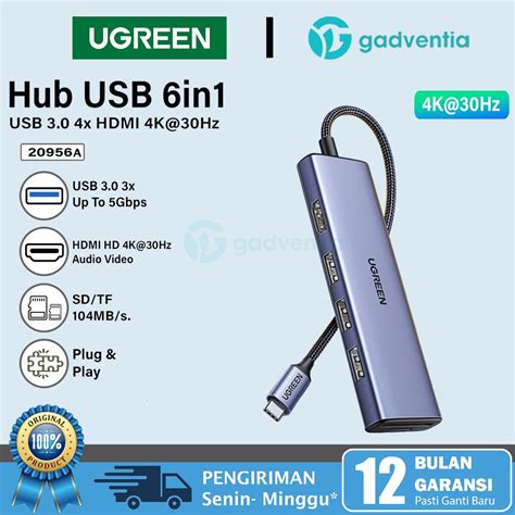 Jual Ugreen Adapter Usb Type C Splitter Hub Splitter Multiport In Port Usb High Speed