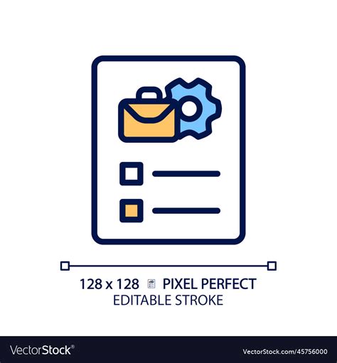 Job Description Pixel Perfect Rgb Color Icon Vector Image