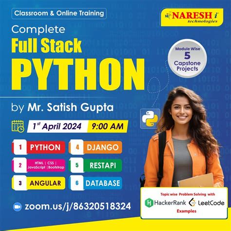 Free Demo On Full Stack Python By Satish Guptha Software Courses In