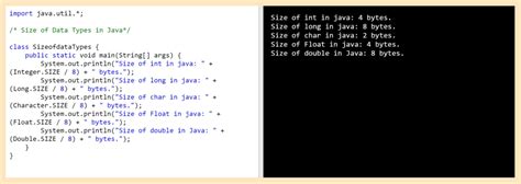 size of data types in java int char long float and double