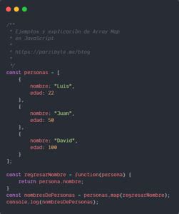 Array Map En JavaScript Tutorial Y Ejemplos Parzibyte S Blog
