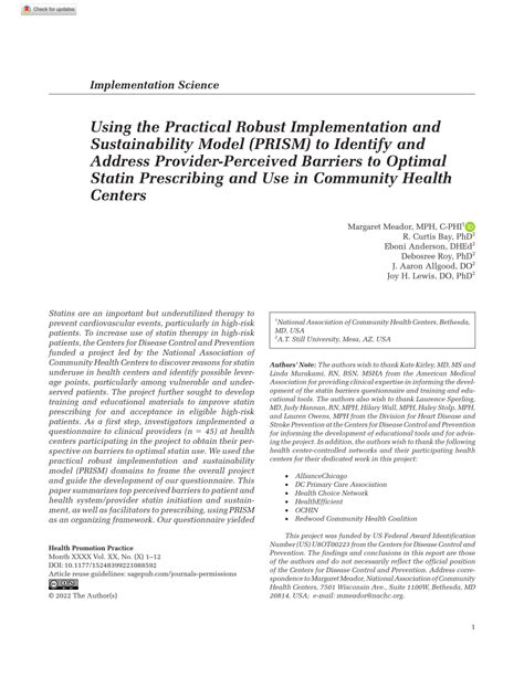Pdf Using The Practical Robust Implementation And Sustainability