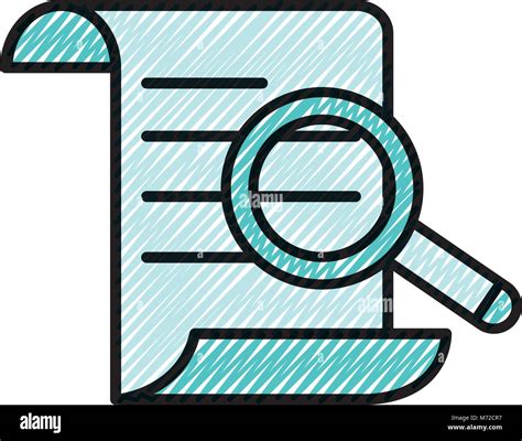 grated document information paper with magnifying glass stock vector